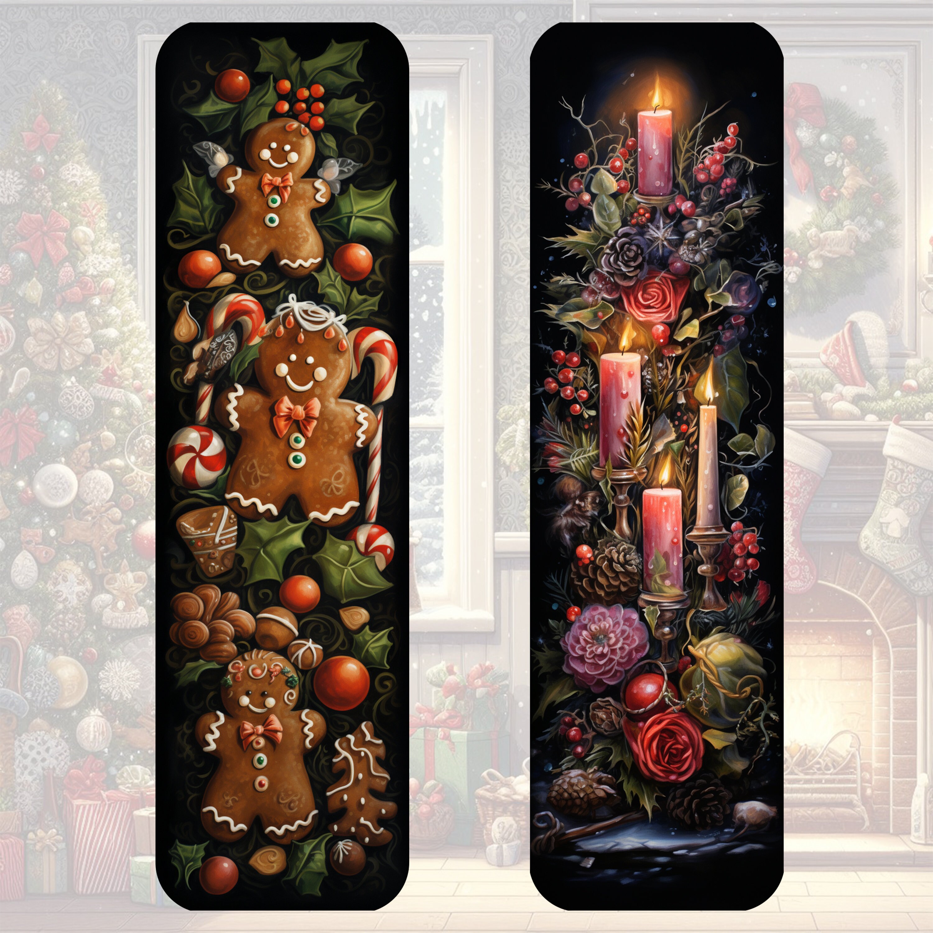 Christmas Bookmark Set, Printable Christmas Bookmarks, Digital Download ...