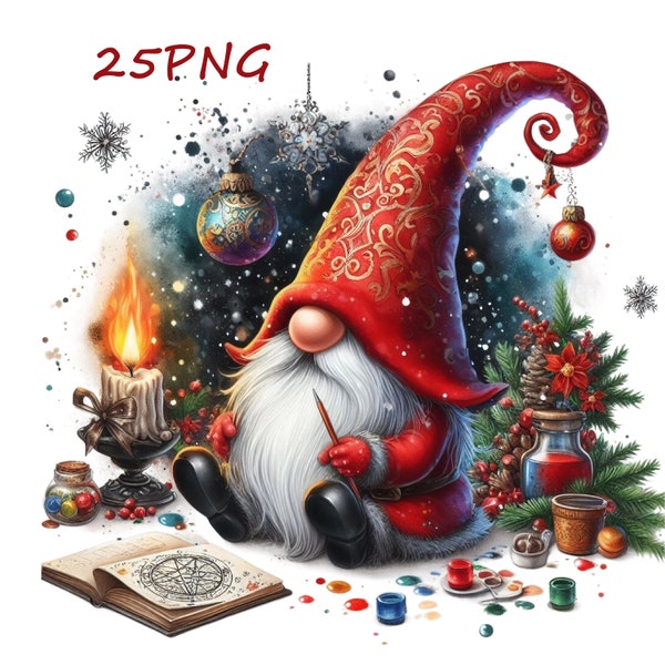 Christmas Gnome Clipart - Etsy