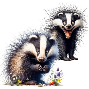 Illustrations of a Funny Badger, Funny Badger, Creative Files, Images ...