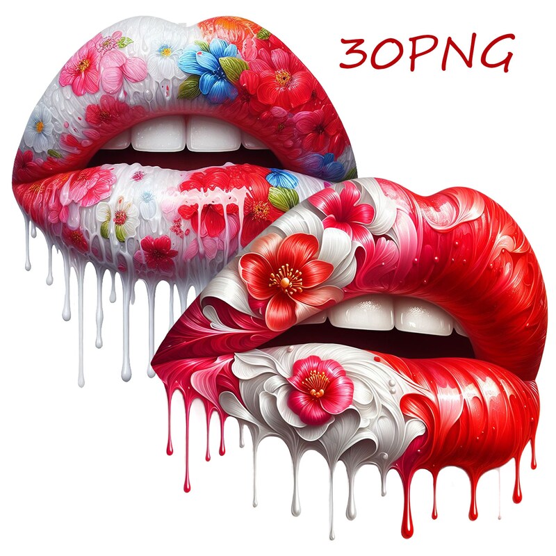 Watercolor Lips - Etsy