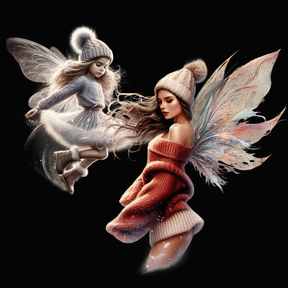 Watercolor Fairy Clipart, Watercolor Christmas Fairy Clipart, Fairy ...