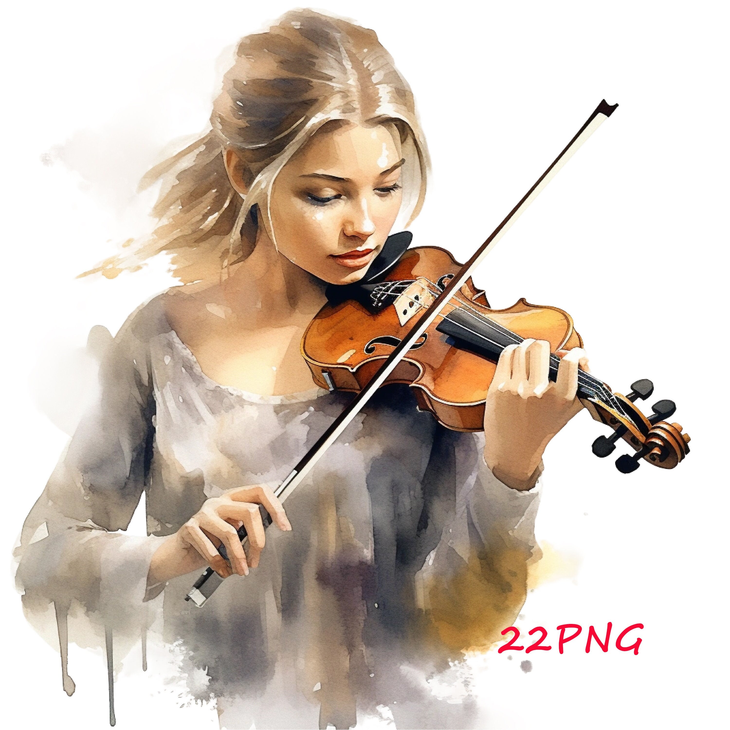 Girls Playing Musical Instruments in Beautiful Artistic - Etsy