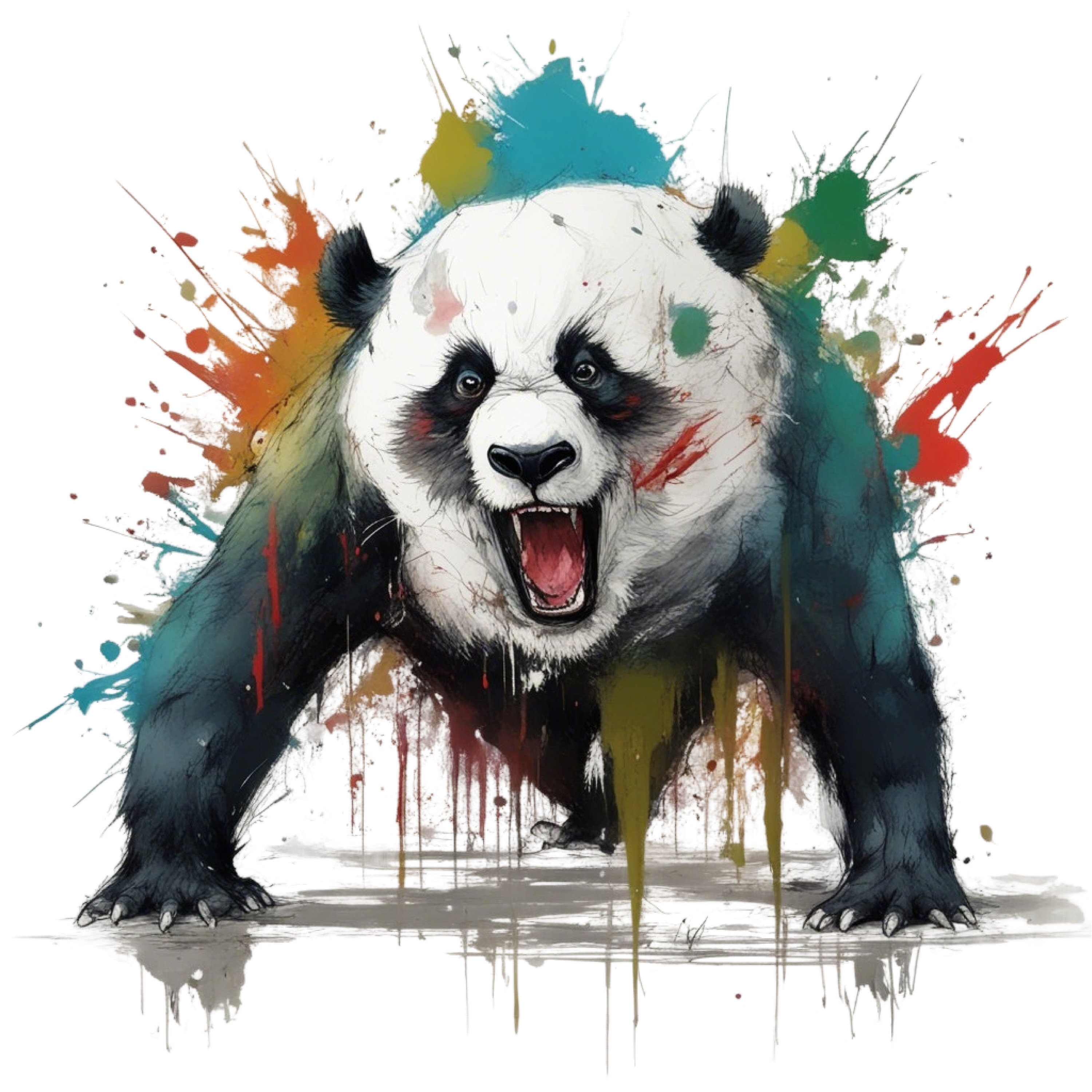Panda for PNG Design, Transparent Digital Files, Adorable Panda, Angry ...
