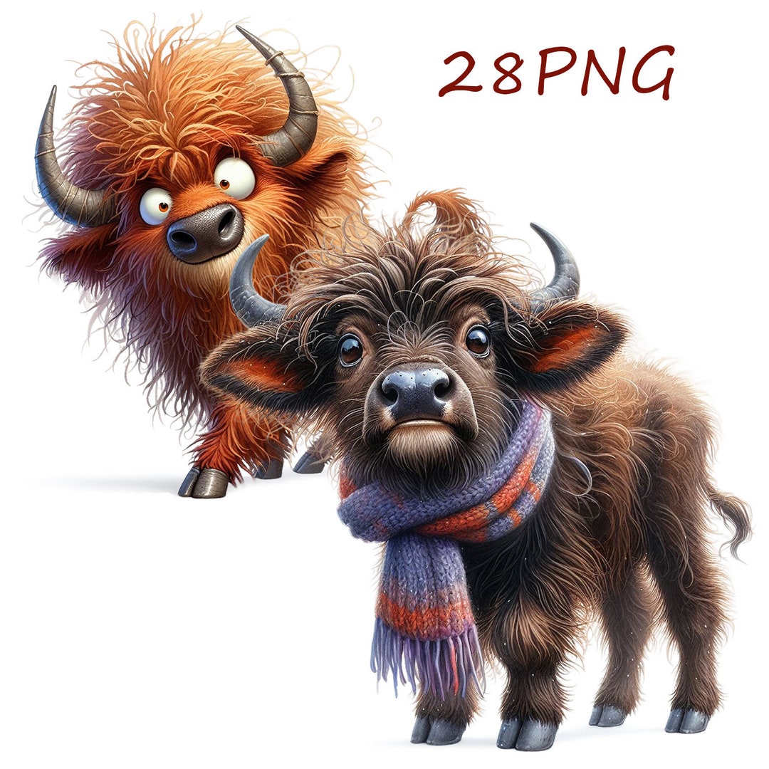 Funny Bison, Watercolor, Drawings for Creativity, Files for Printing on ...