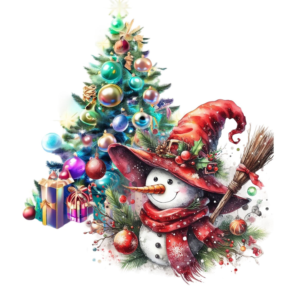 Merry Christmas, Clipart, Digital Download, Digital Paper Craft ...