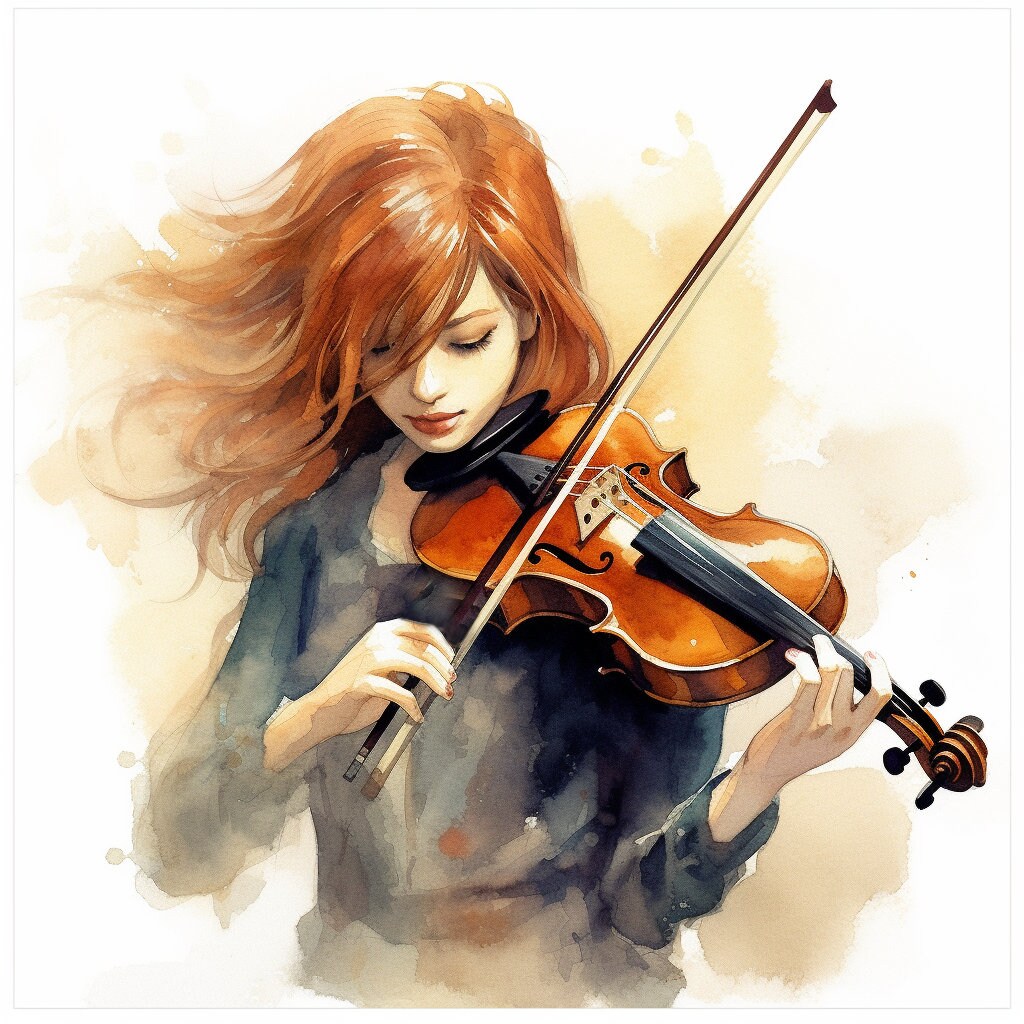 Girls Playing Musical Instruments in Beautiful Artistic - Etsy