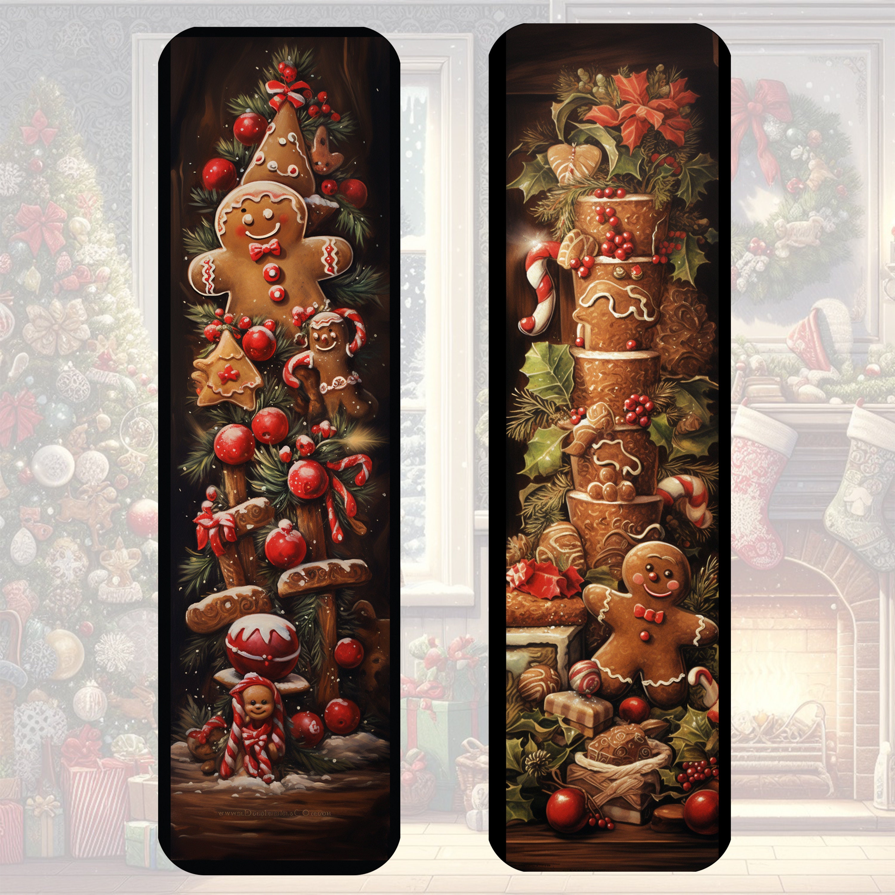 Christmas Bookmark Set, Printable Christmas Bookmarks, Digital Download ...