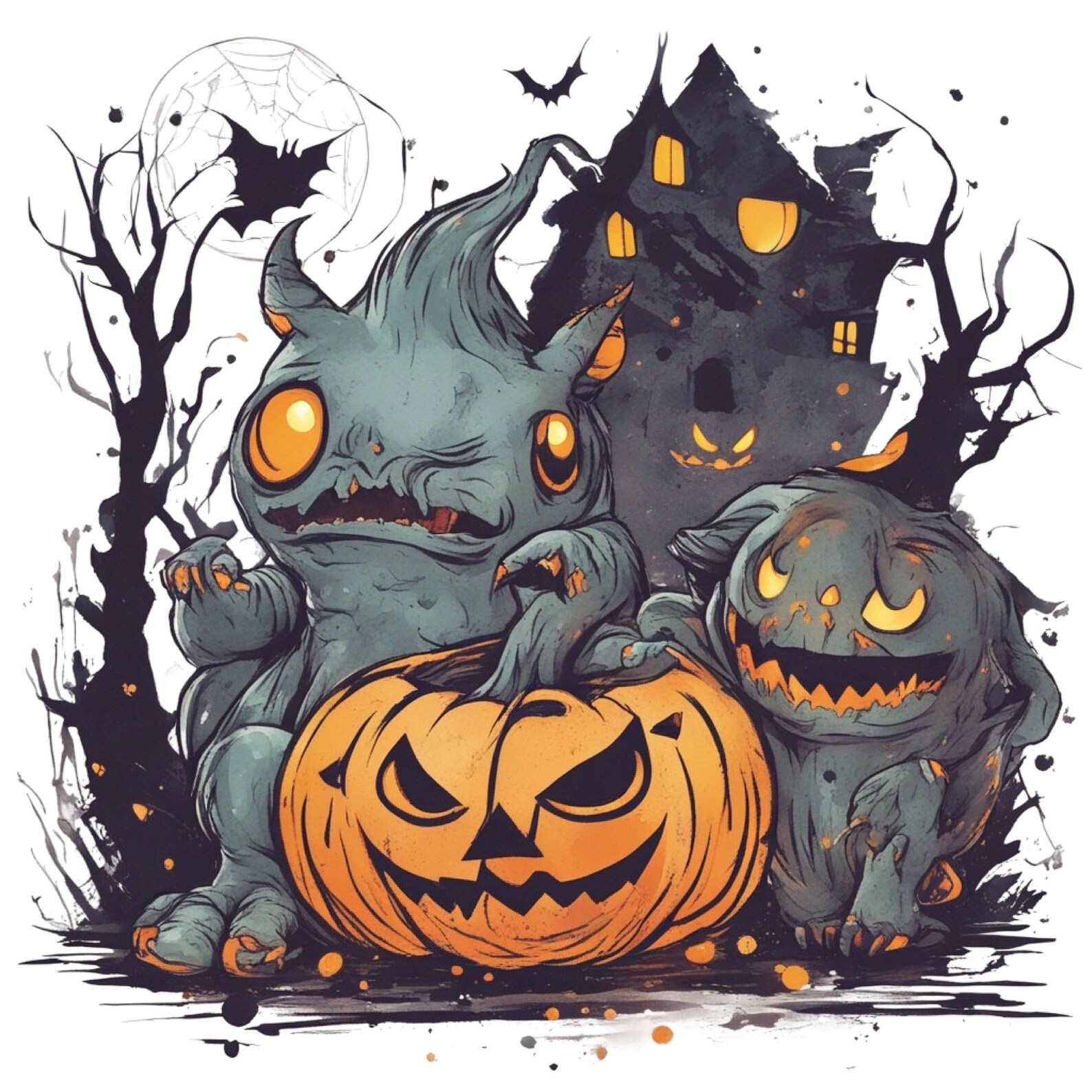 Halloween Monsters Clip Art, Bundle Cute Halloween, Clipart Halloween ...