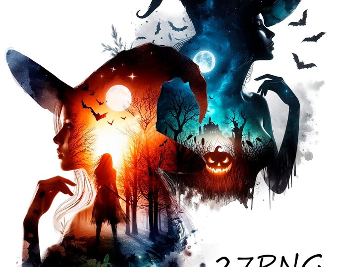 Mystical, Cute Witches, Halloween, Magical Witches Cliparts for Print ...