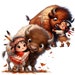 Images of Funny Bison, Cartoon Buffalo, Illustrations for Printing on ...