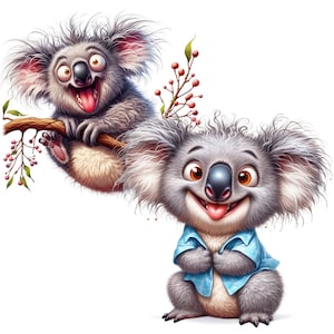Funny Koala, Watercolor Drawing, Drawings for Creativity, Files for ...