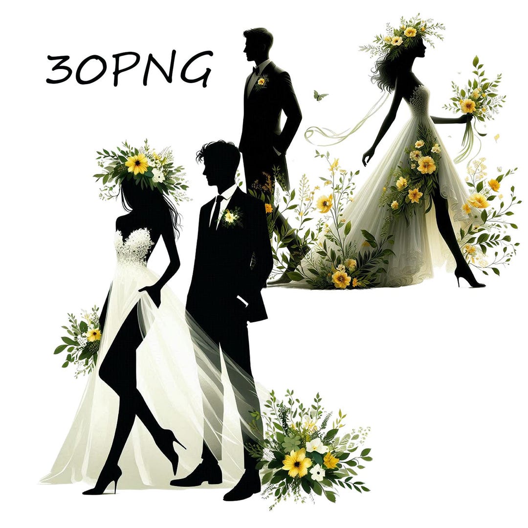 Bride and Groom PNG, Wedding Day Clipart, Wedding Clipart, Newlyweds ...