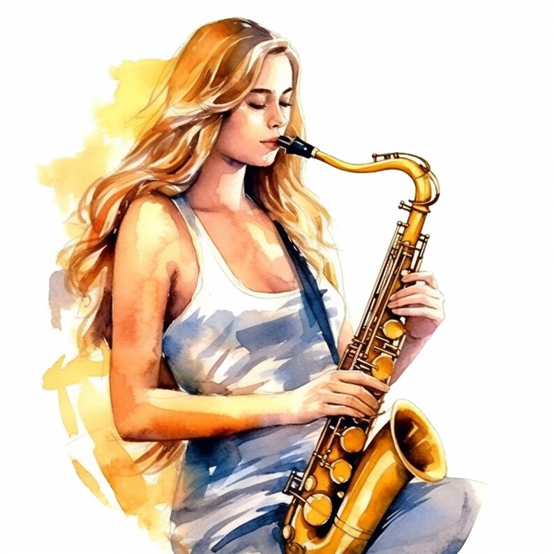 Girls Playing Musical Instruments in Beautiful Artistic - Etsy