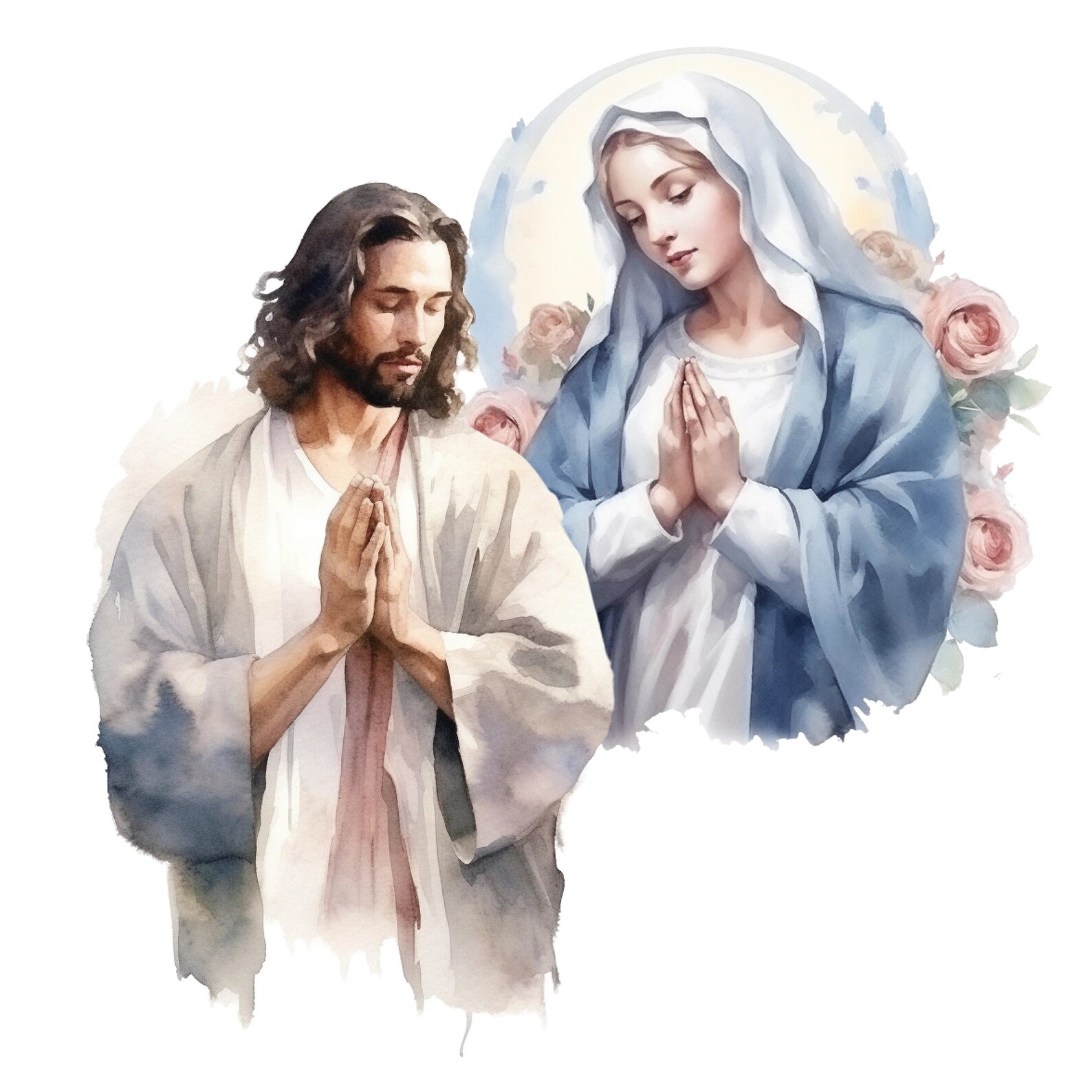 Jesus Christ Virgin Mary High Quality Vector File for - Etsy