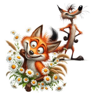 Images of Funny Fox, Unusual Fox, Illustrations for Printing on Any ...