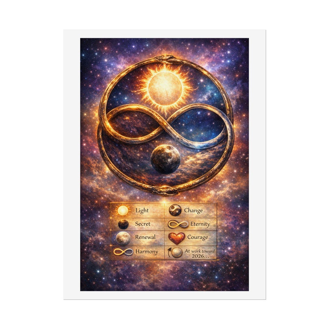 Infinity Cosmos Poster | Rolled Poster, Celestial Sun and Earth ...