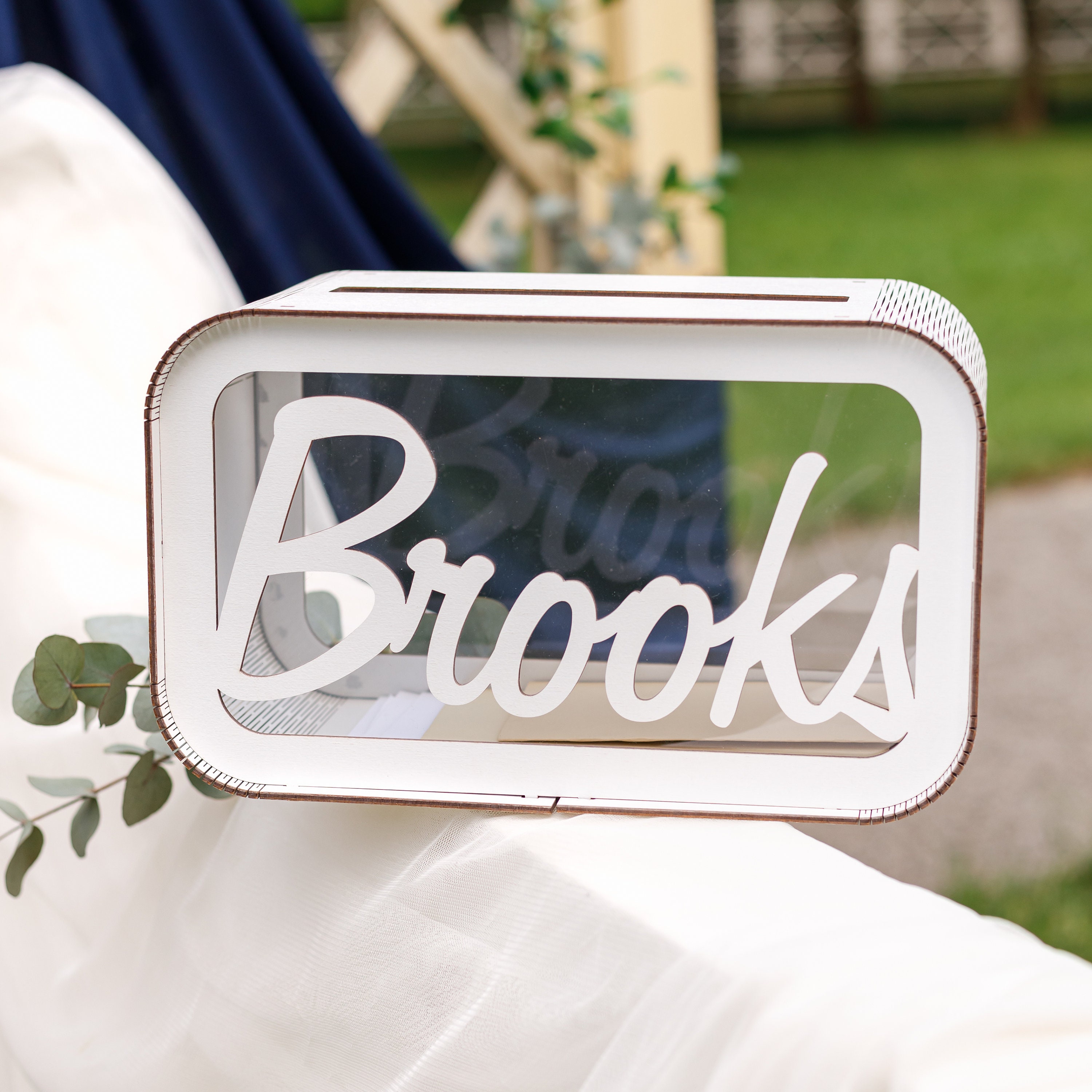 Wooden Wedding Card Box Personalized, Custom Honeymoon Fund Box ...