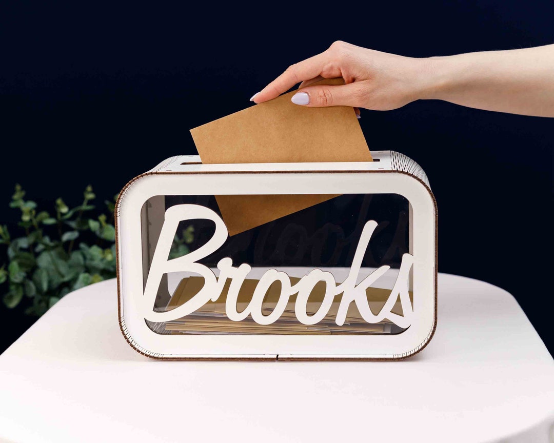 Honeymoon Fund Box Personalized, Custom Wedding Post Box, Wooden ...
