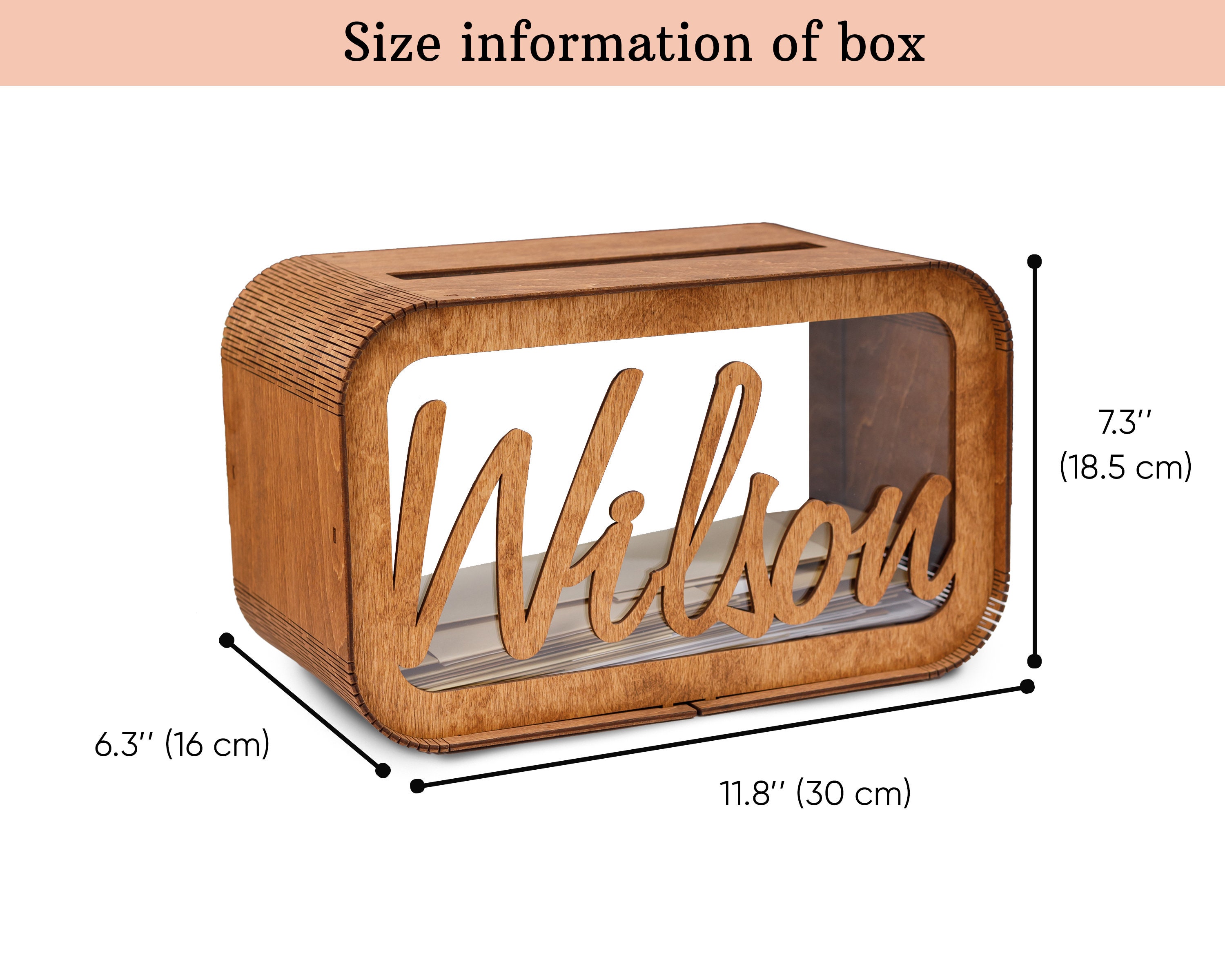 Wooden Wedding Card Box Personalized, Custom Honeymoon Fund Box ...