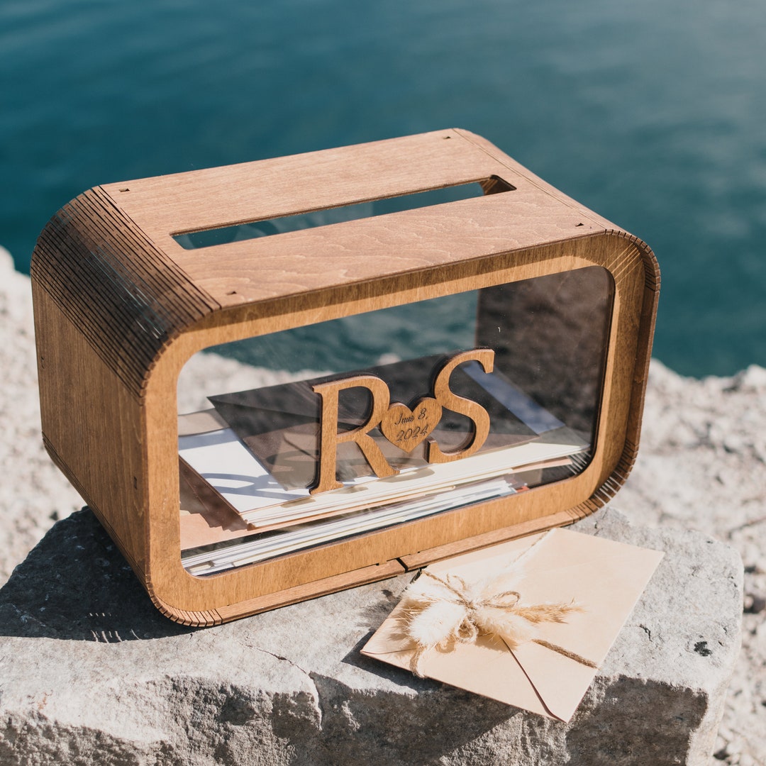 Wooden Wedding Card Box Custom for Ceremony, Decor for Beach ...