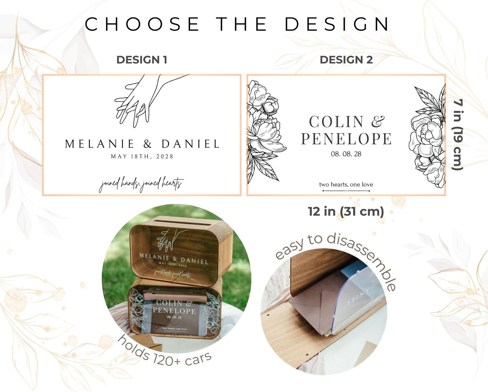 Acrylic Card Box With Names, Wooden Envelope Holder Wedding, Engagement ...