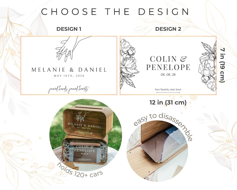 Acrylic Card Box With Names, Wooden Envelope Holder Wedding, Engagement ...