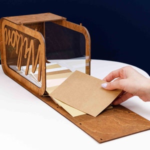 Wooden Wedding Card Box Personalized, Custom Honeymoon Fund Box ...