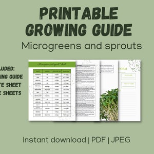 Printable Growing Guide Microgreens and Sprouts | PDF | Moment Download ...