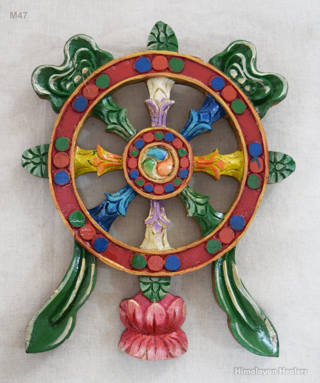 Wooden Tibetan Dharma Charka Wall Hanging - Etsy