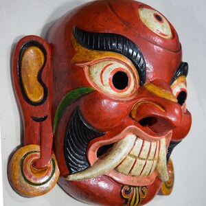 Large Wooden Lakhey Mask . 100 % Handmade From Nepal - Etsy