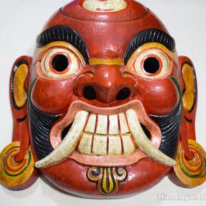 Large Wooden Lakhey Mask . 100 % Handmade From Nepal - Etsy