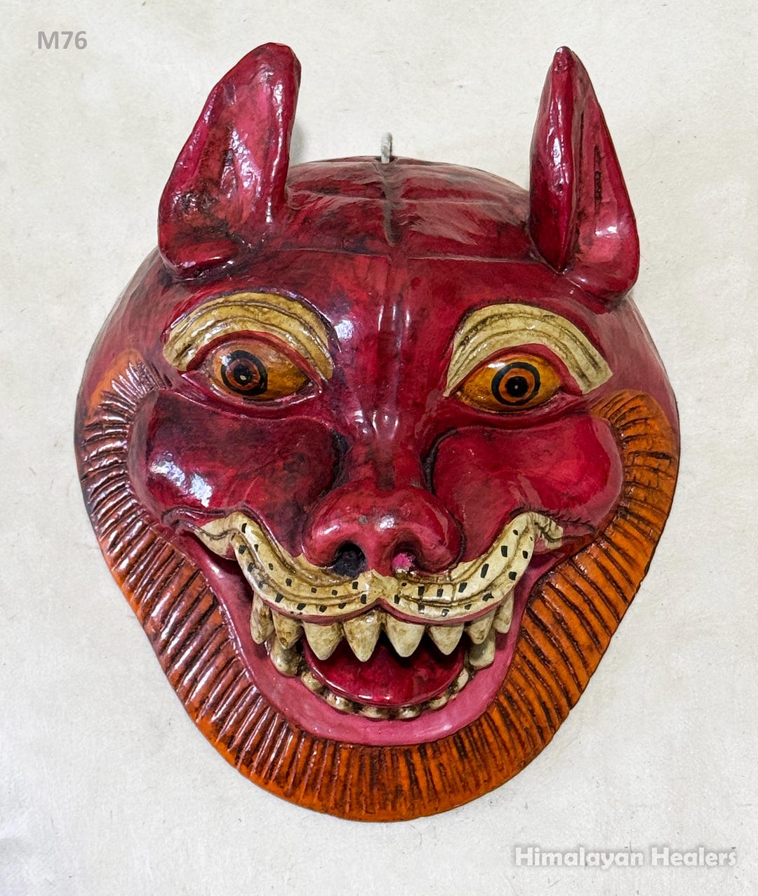 Wooden Pink Singhi Mask 100 % Wood and Hand Crafted - Etsy