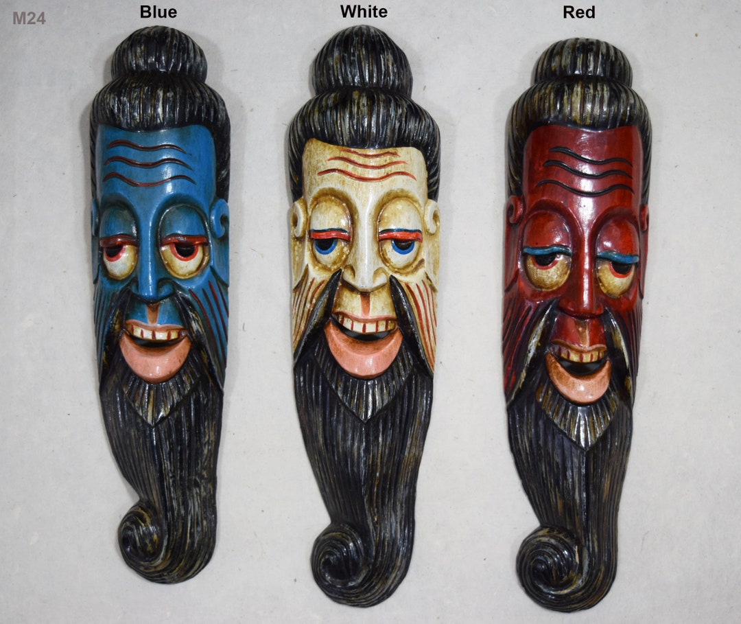 Wooden Sadhu / Baba Mask . 100 % Handmade From a Singke Wood. - Etsy