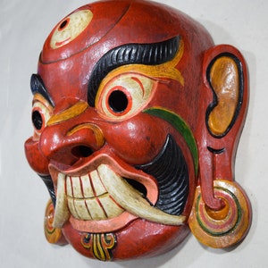 Large Wooden Lakhey Mask . 100 % Handmade From Nepal - Etsy