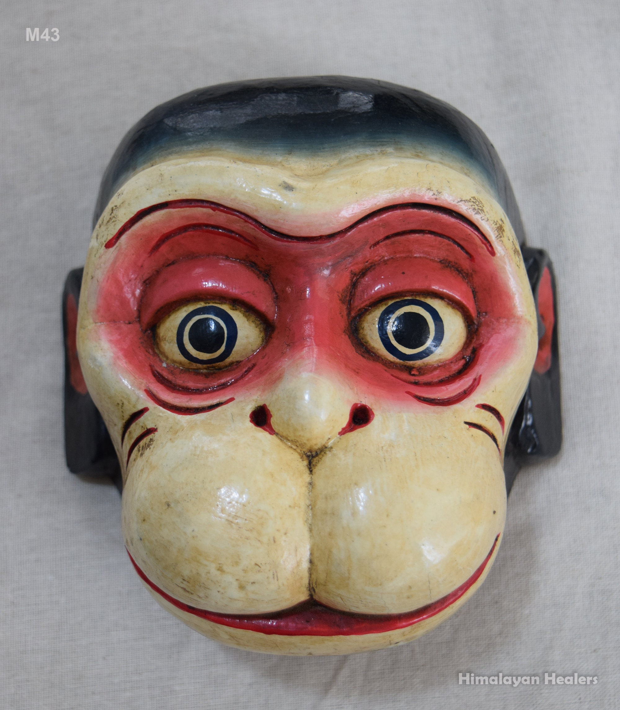 Wooden Monkey Mask . 100 % Hand Carved From Nepal - Etsy