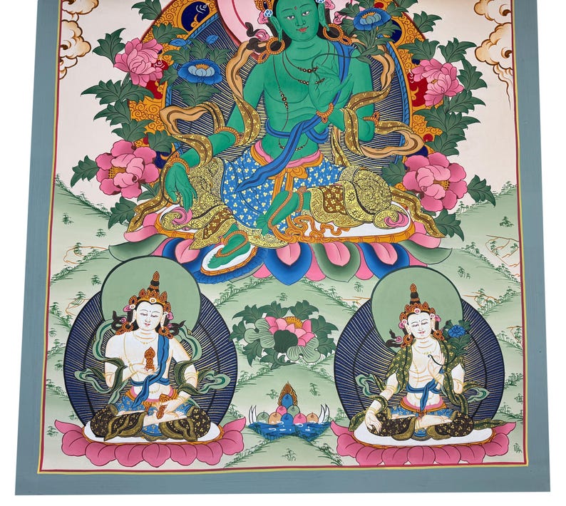Green Tara Thangka Painting: Hand-painted Buddhist Art From Nepal ...