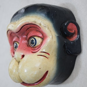 Wooden Monkey Mask . 100 % Hand Carved From Nepal - Etsy