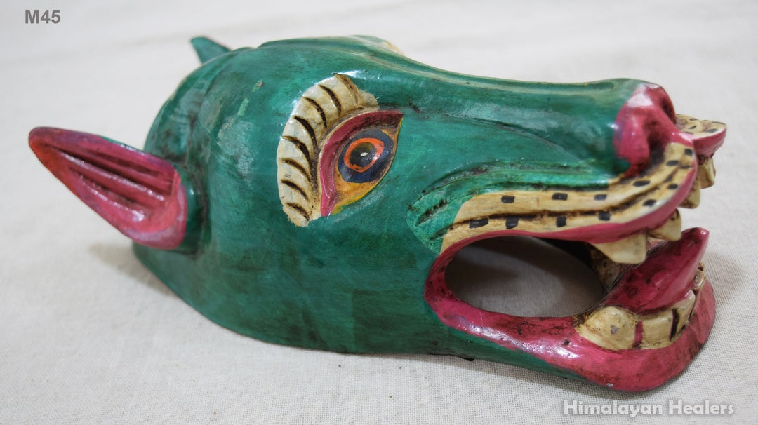 Wooden Tantric Tibetan Dog Mask . 100 % Hand Carved From Nepal - Etsy