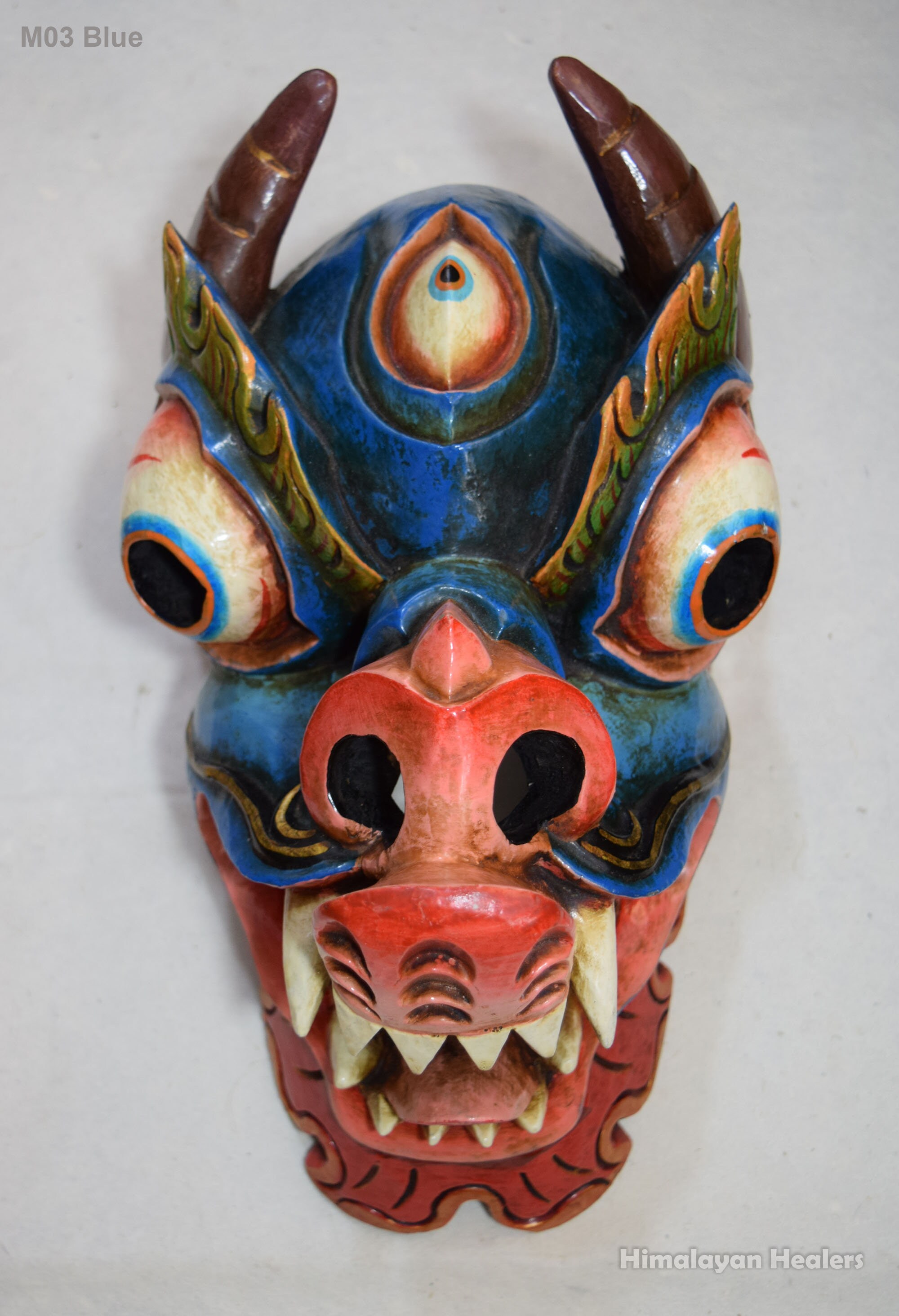 Blue Chinese Dragon Mask