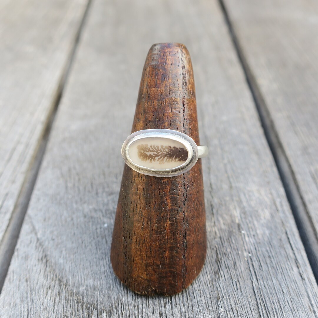 Dendritic Agate Ring Setaria 925 Sterling Silver Handmade Artisan Jewelry Size USA 7 - Etsy