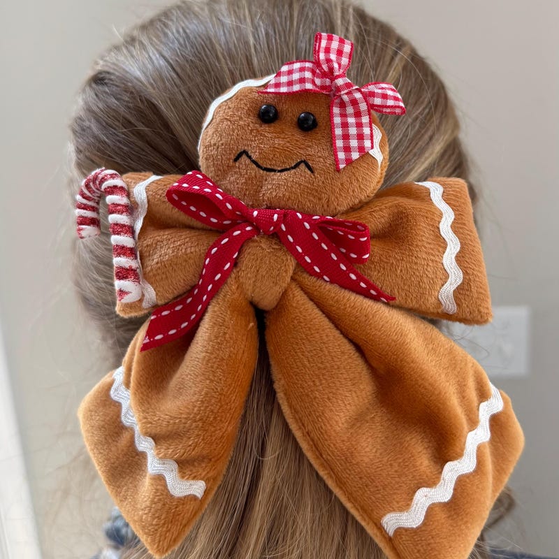 Gingerbread Hair Bow - Etsy