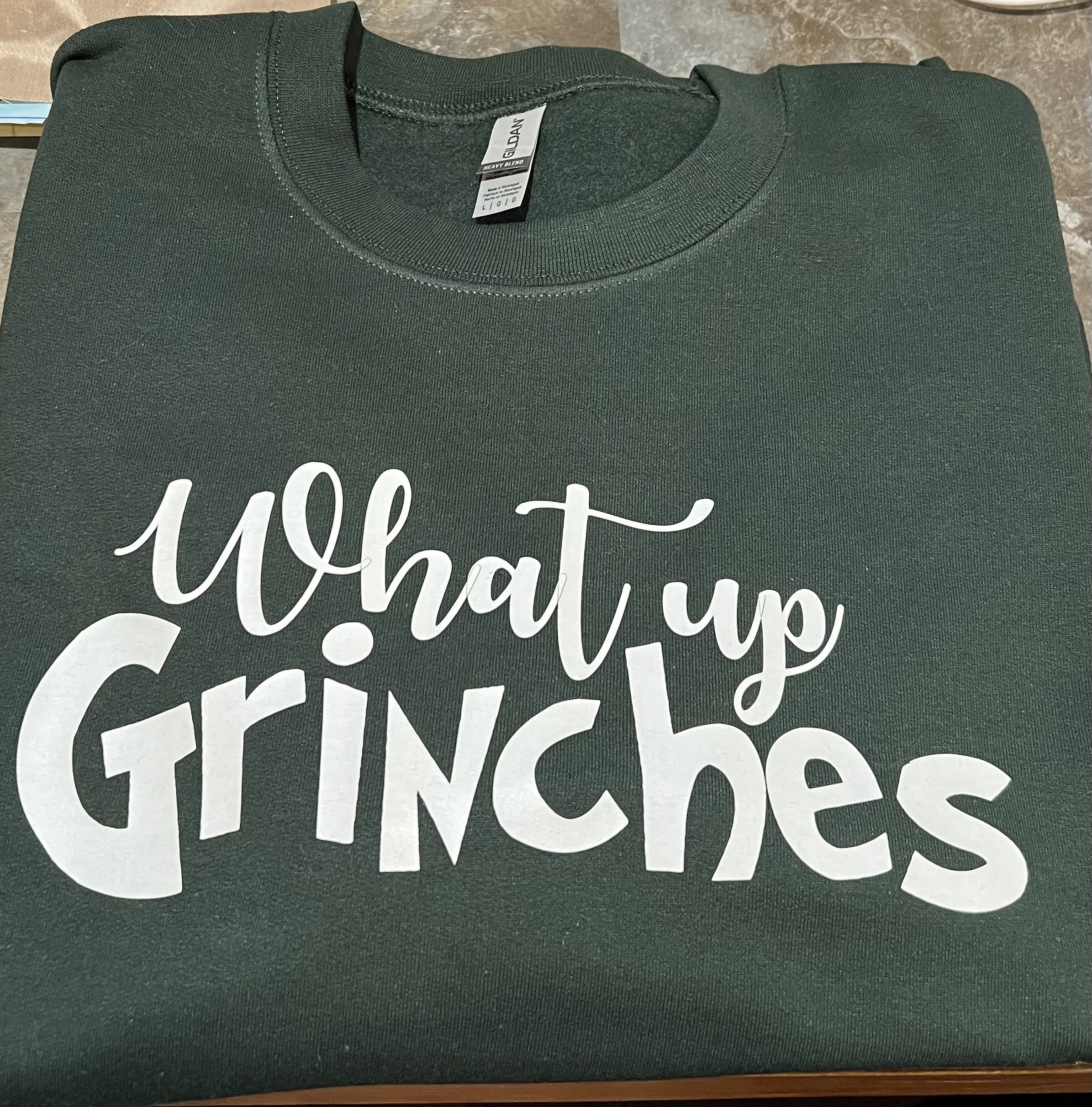What up Grinches Green Crew Neck Gildan Sweatshirt - Etsy