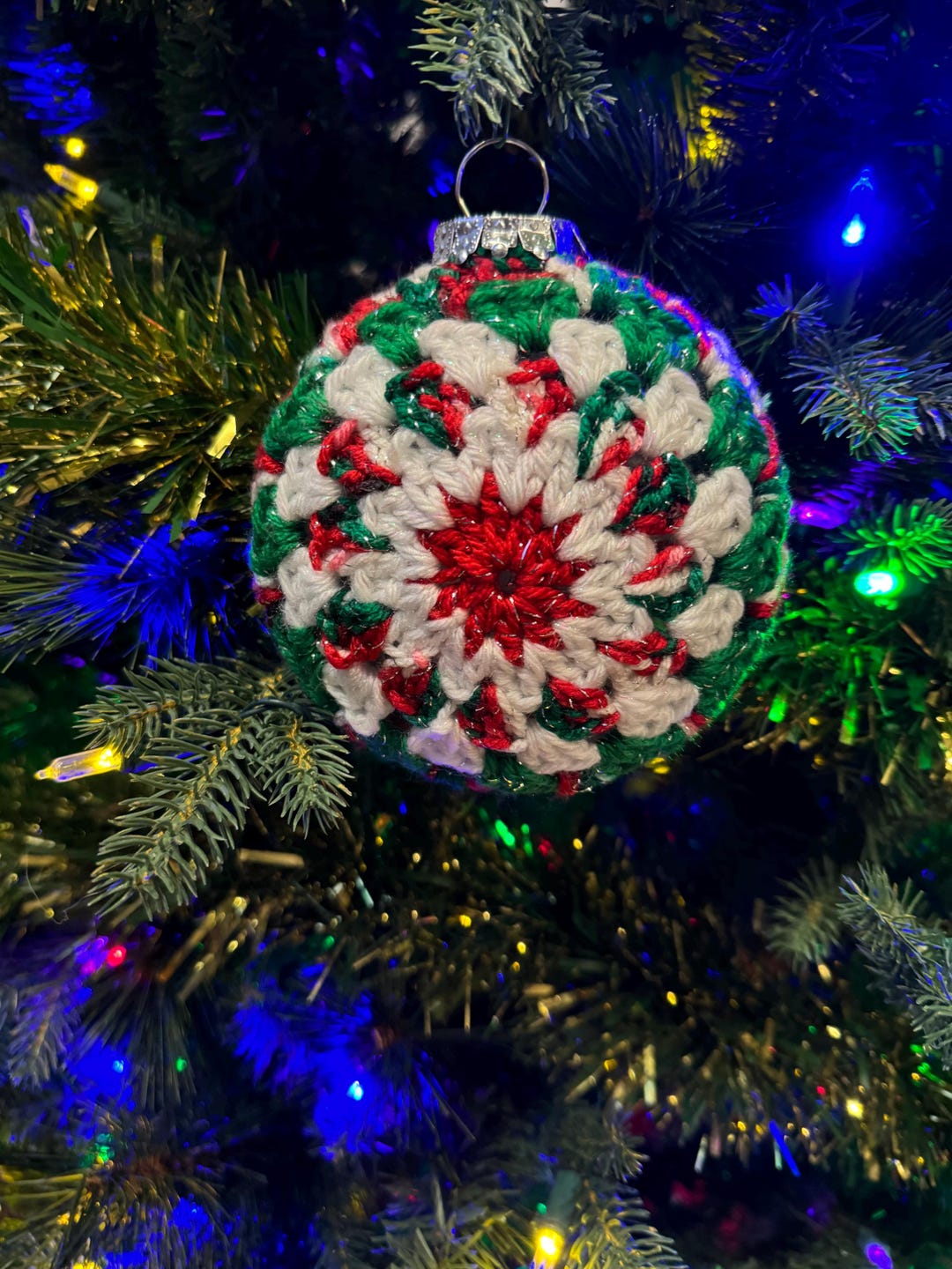 Hand Crocheted Granny Square Christmas Bauble-6” Wide - Etsy
