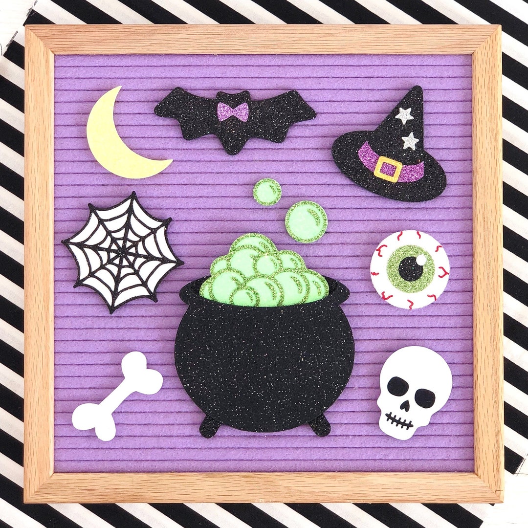 Halloween Spooky Cauldron Letter Board Icons Tiered Tray - Etsy