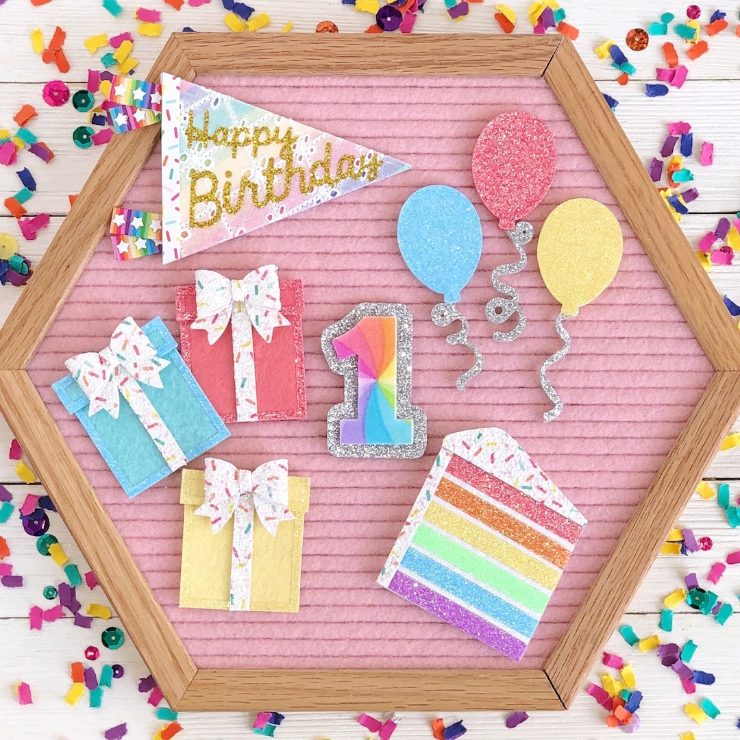 Cute and Sparkly Birthday Letter Board Icons, Birthday Party Decor, HBD ...