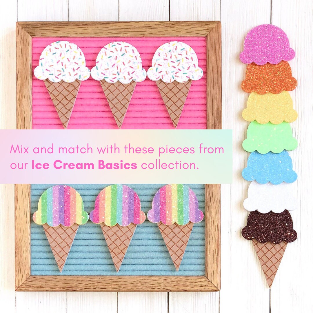 Ice Cream Sundae and Milkshake Letter Board Icons and - Etsy