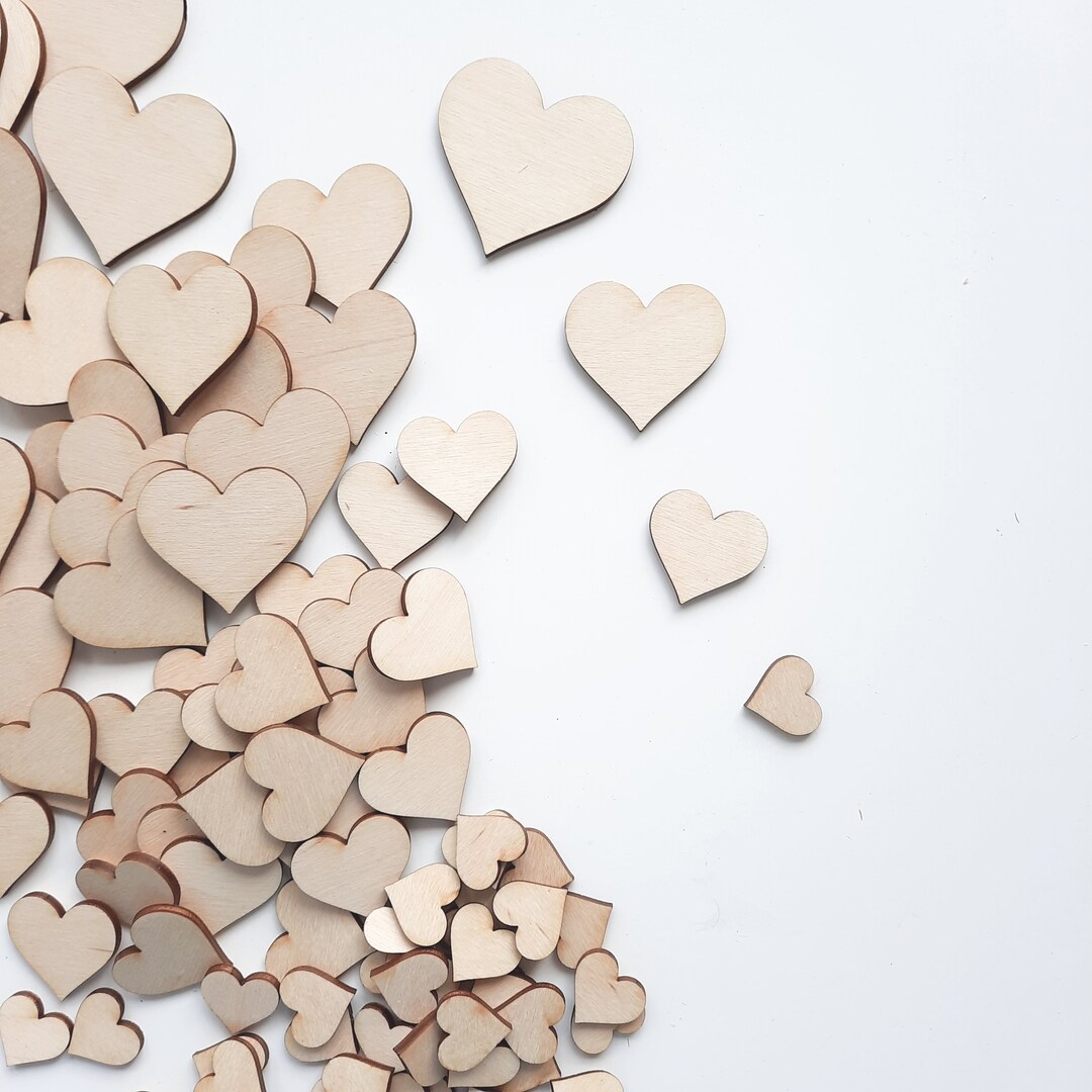 Wooden Heart Scatter Decorations, Table Decorations, Wedding Table ...