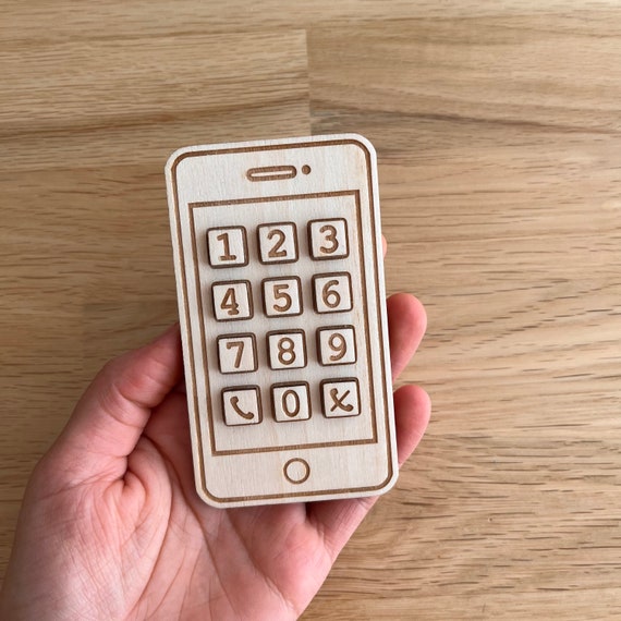 Wooden Mobile Phone for Children Wooden Toy Mobile Phone Etsy UK