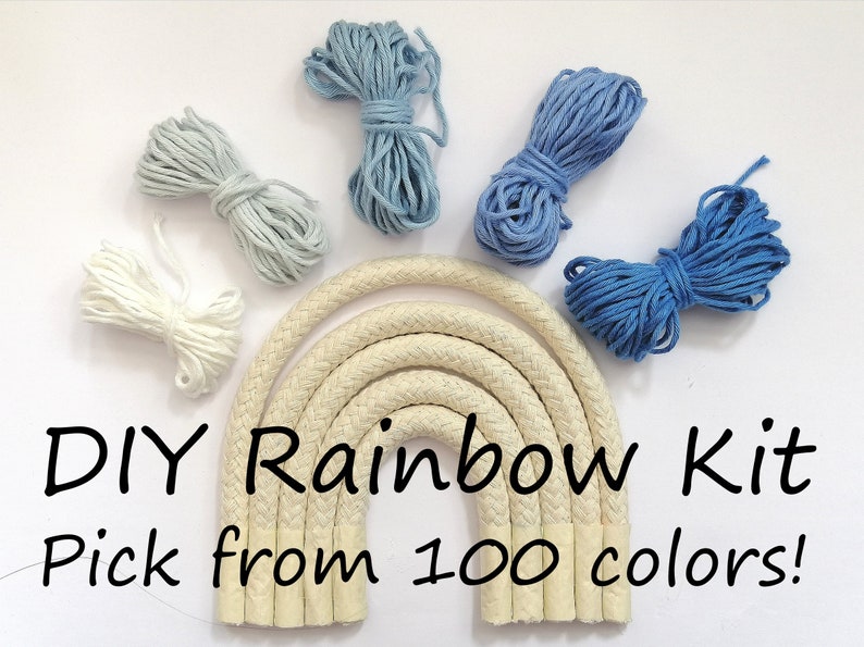 DIY Macrame Rainbow Kit Do It Yourself Rainbow Tutorial Fiber - Etsy
