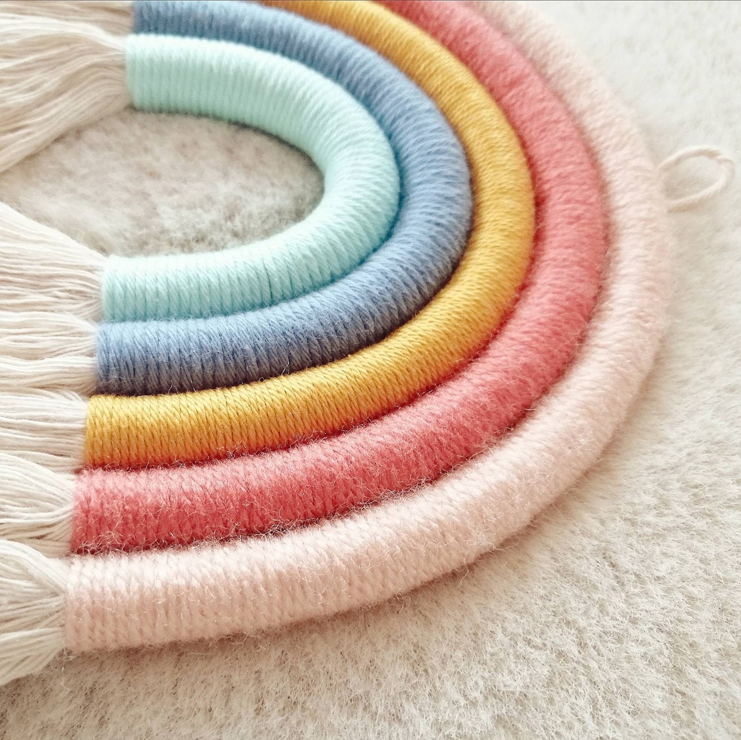 Rainbow Wall Hanging happiness Children's Room Boho Macrame Rainbow ...